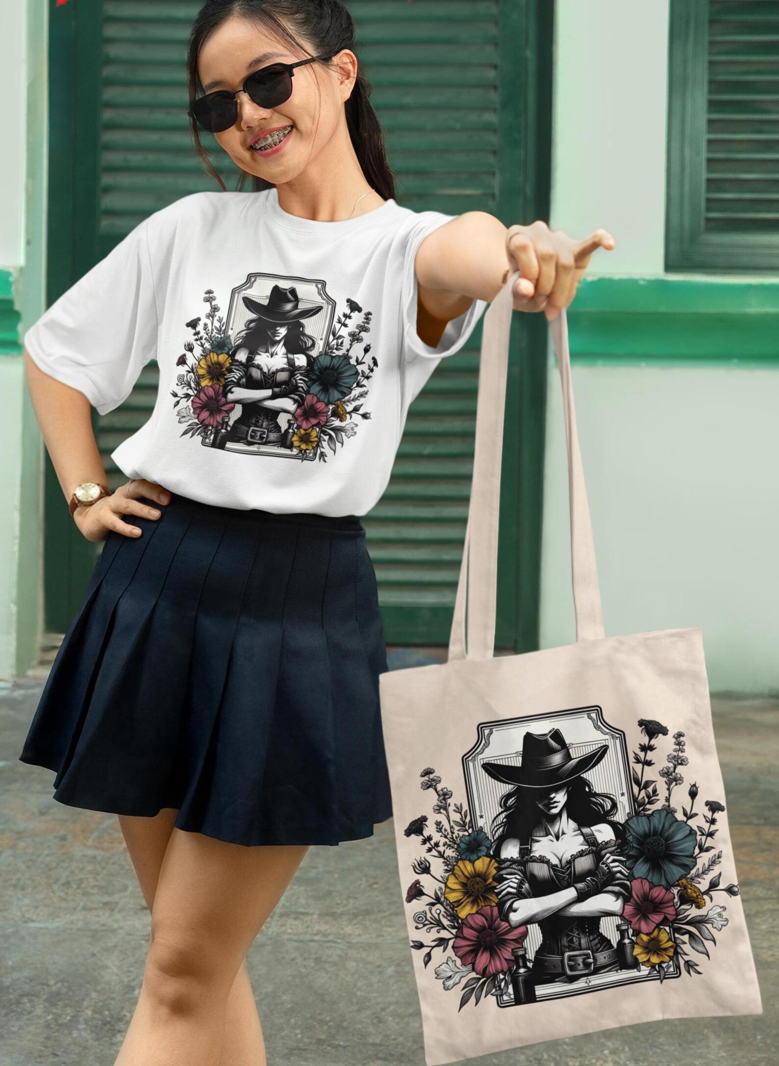 Sassy Cowgirl Clipart: Retro Pin Up, Western Design (PNG Digital ...