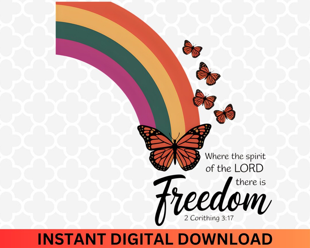 Freedom Bible Verse PNG: Christian Sublimation Design (digital Download ...
