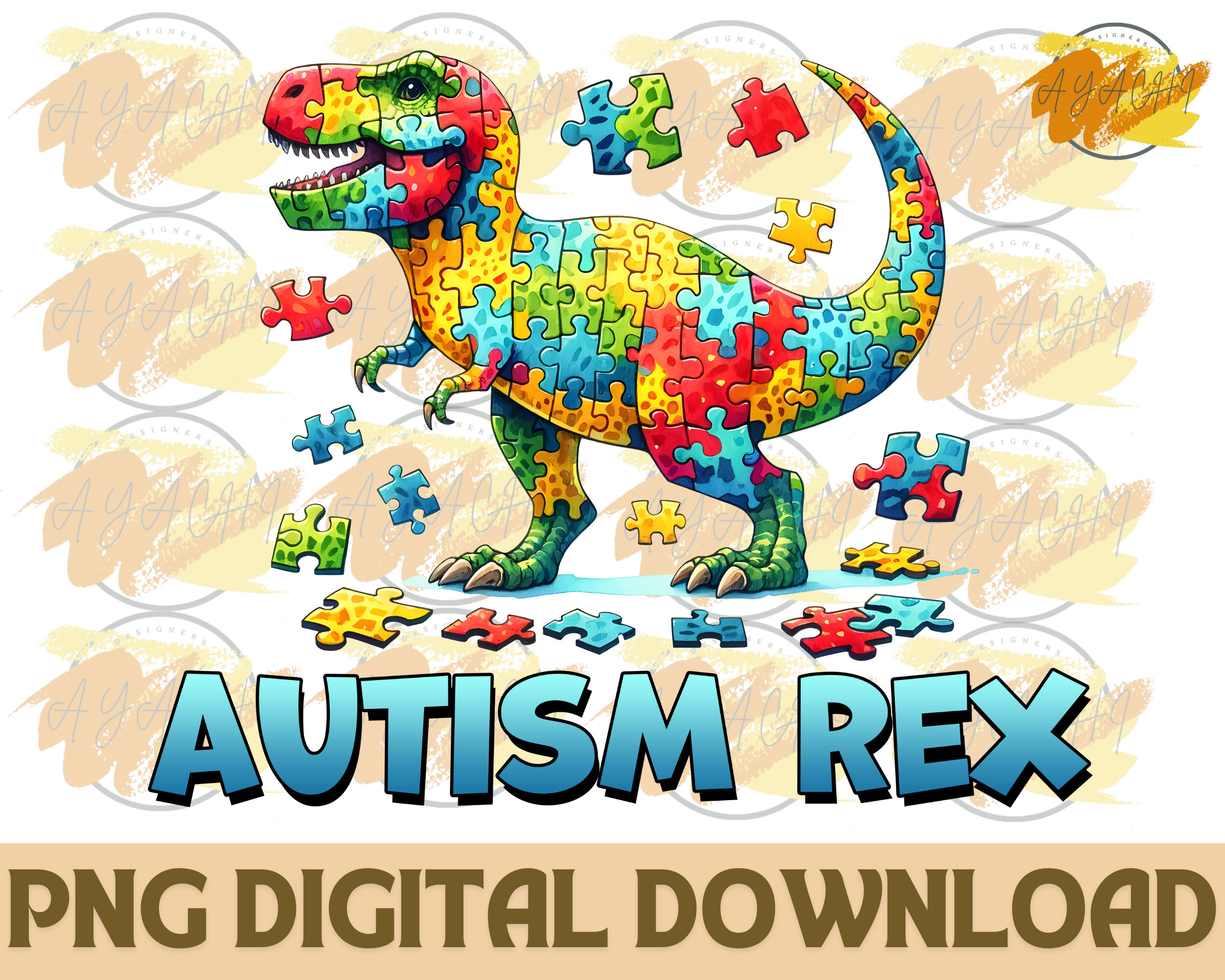 Autism Rex Png Autism Dinosaur Png , Autism Awareness , Colorful Autism ...