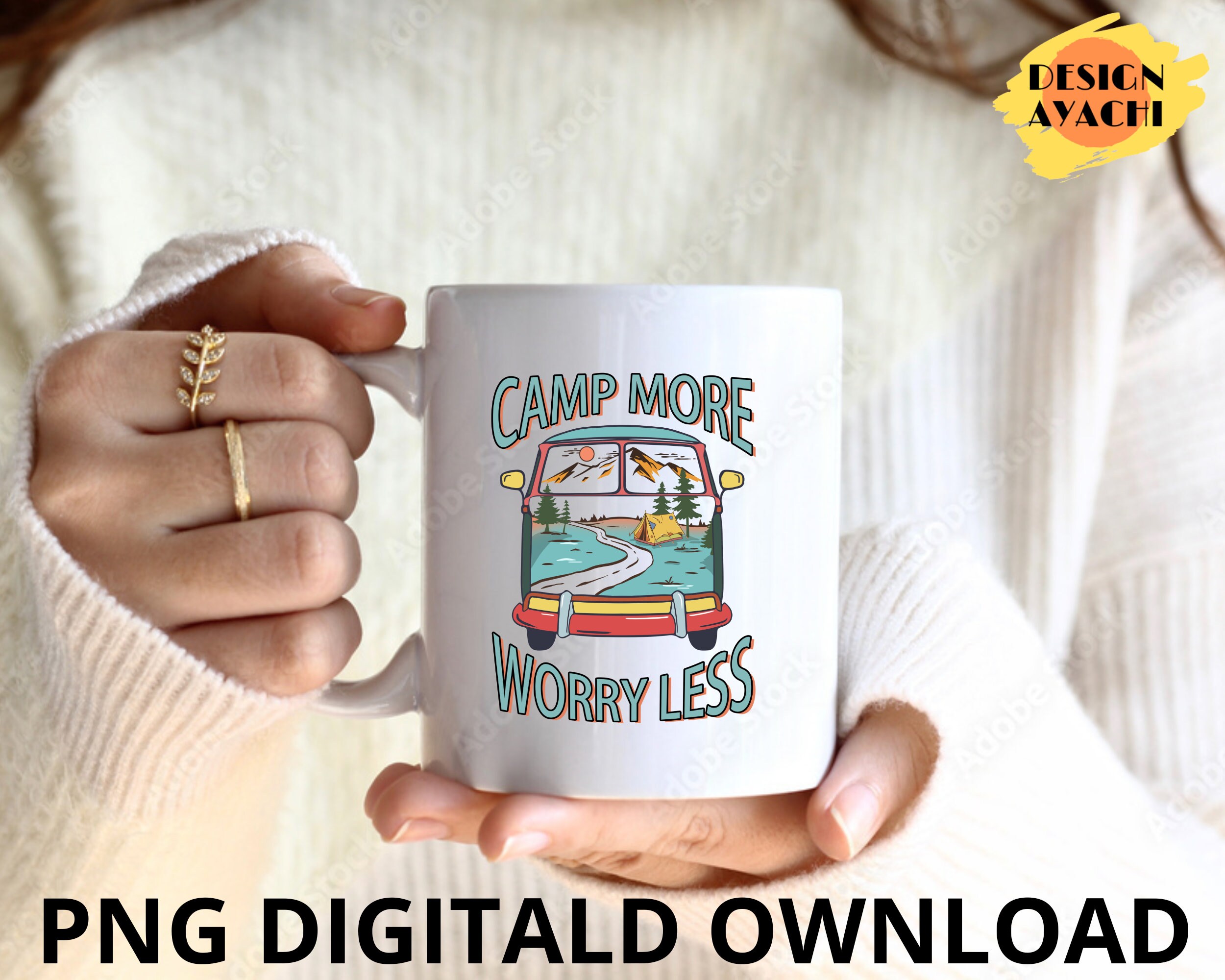 Camp More Worry Less PNG Camper Png, Camping Png, Camp Fire Png, Summer ...