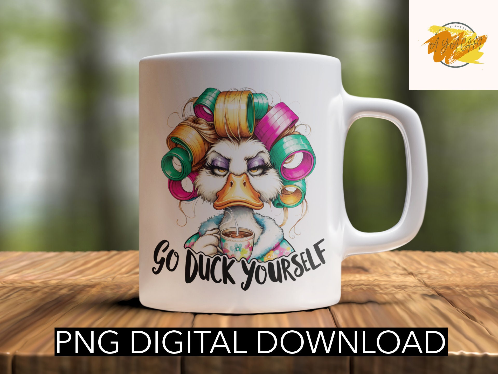 Go Duck Yourself PNG Watercolor Duck Sublimation Design Png, Funny Duck ...