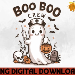 Boo Boo Crew PNG File - Nurse Png, Nurse Halloween Png, Ghost Nurse Png ...