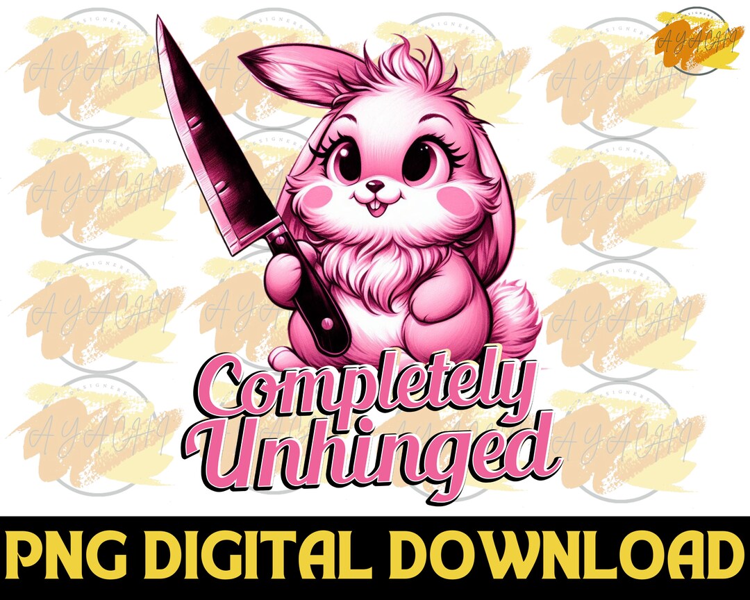 Unhinged Rabbit Tattoo PNG: Funny Sarcastic Graphic (digital Download ...