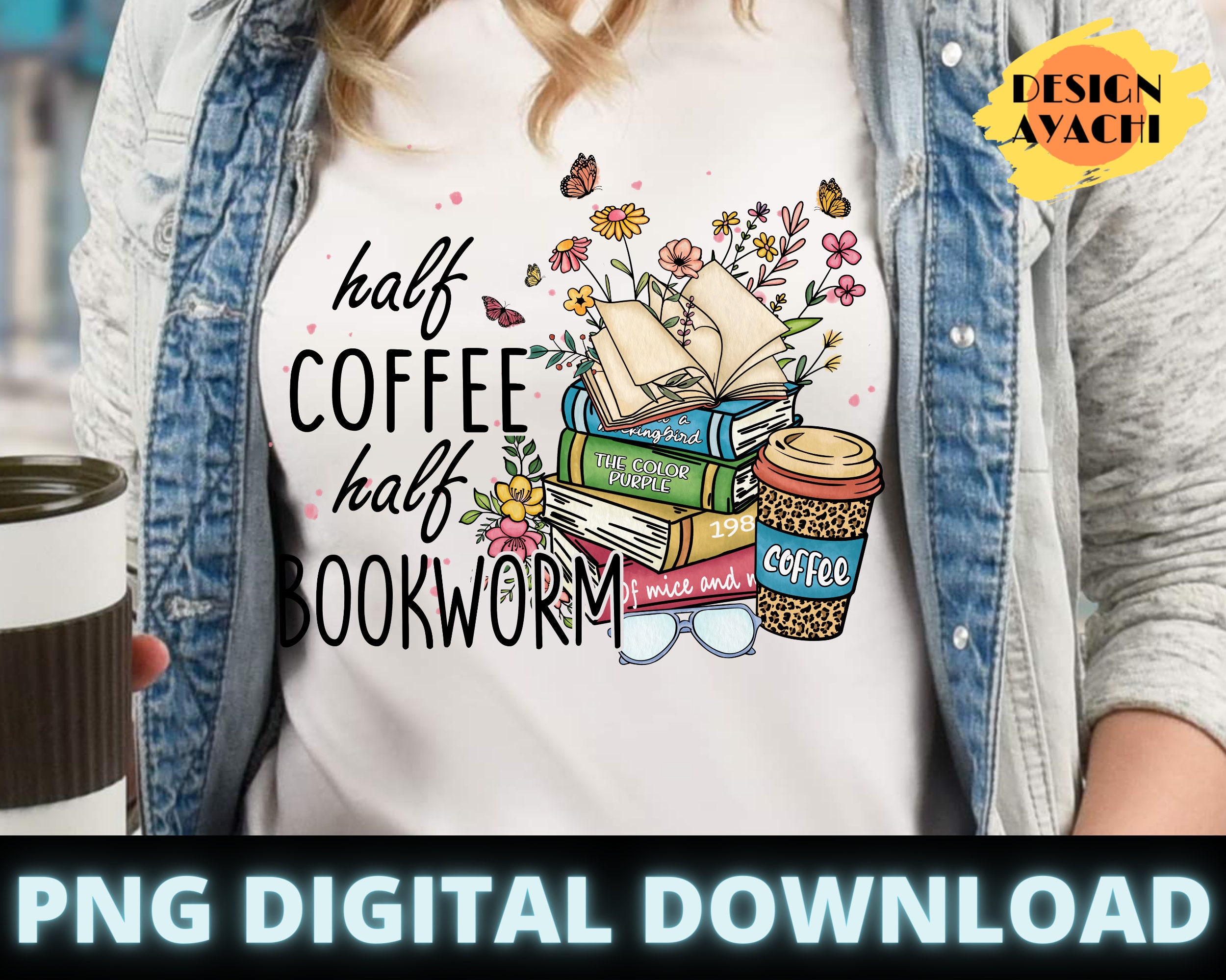 Half Coffee Half Bookworm Png Inspirational Png, Mental Health Quotes ...