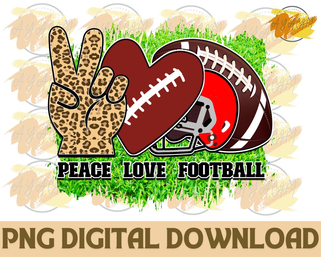 Peace Love Football PNG - Football Game Png , Football Png , Football ...