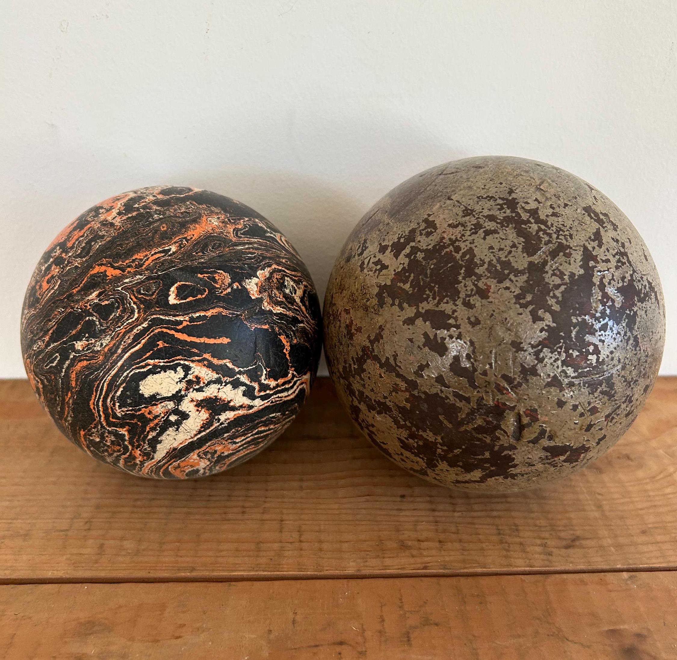 Two Vintage Mid Century Duckpin Bowling Balls | Brunswick Mineralite - Etsy