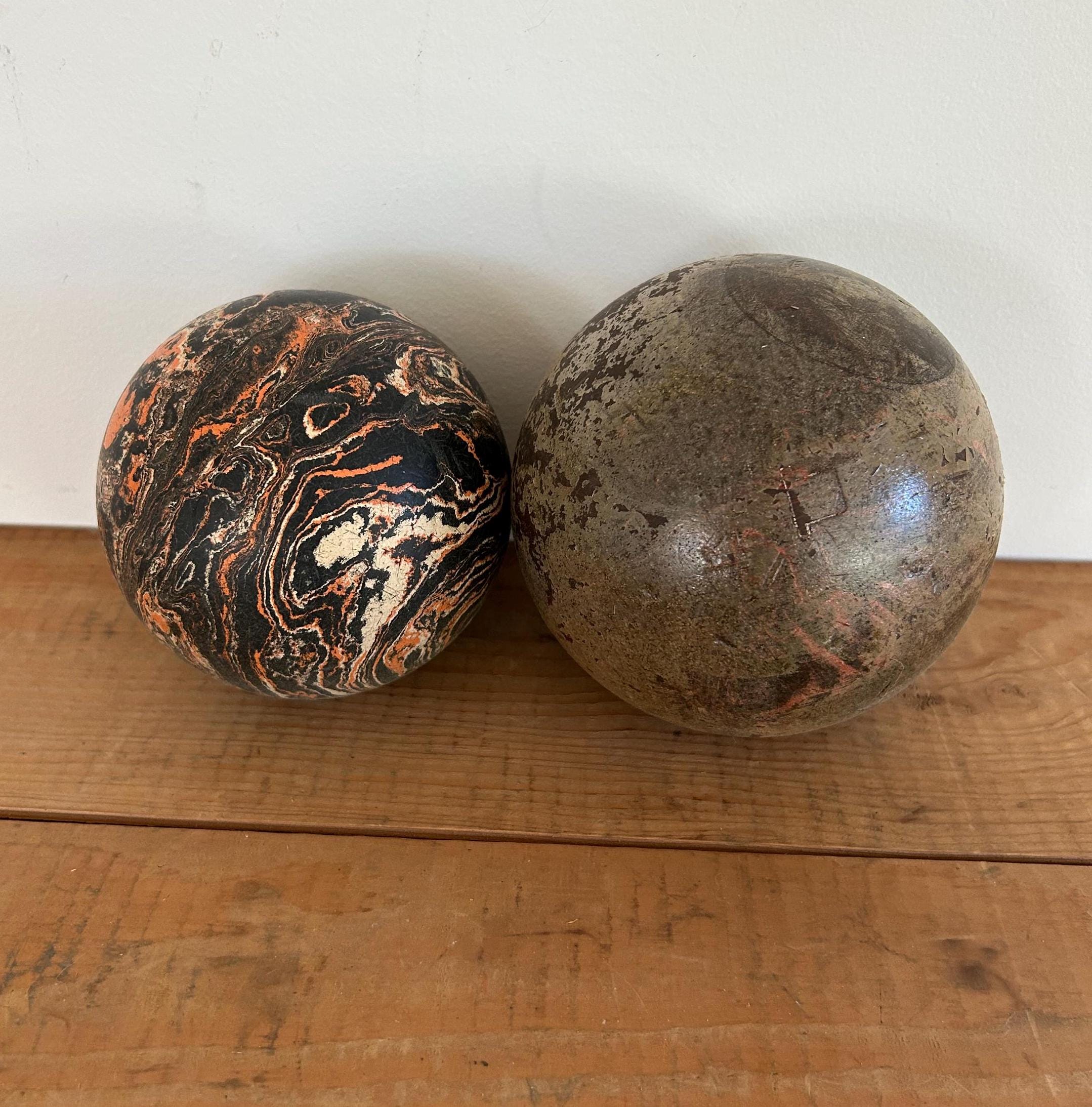Two Vintage Mid Century Duckpin Bowling Balls | Brunswick Mineralite - Etsy