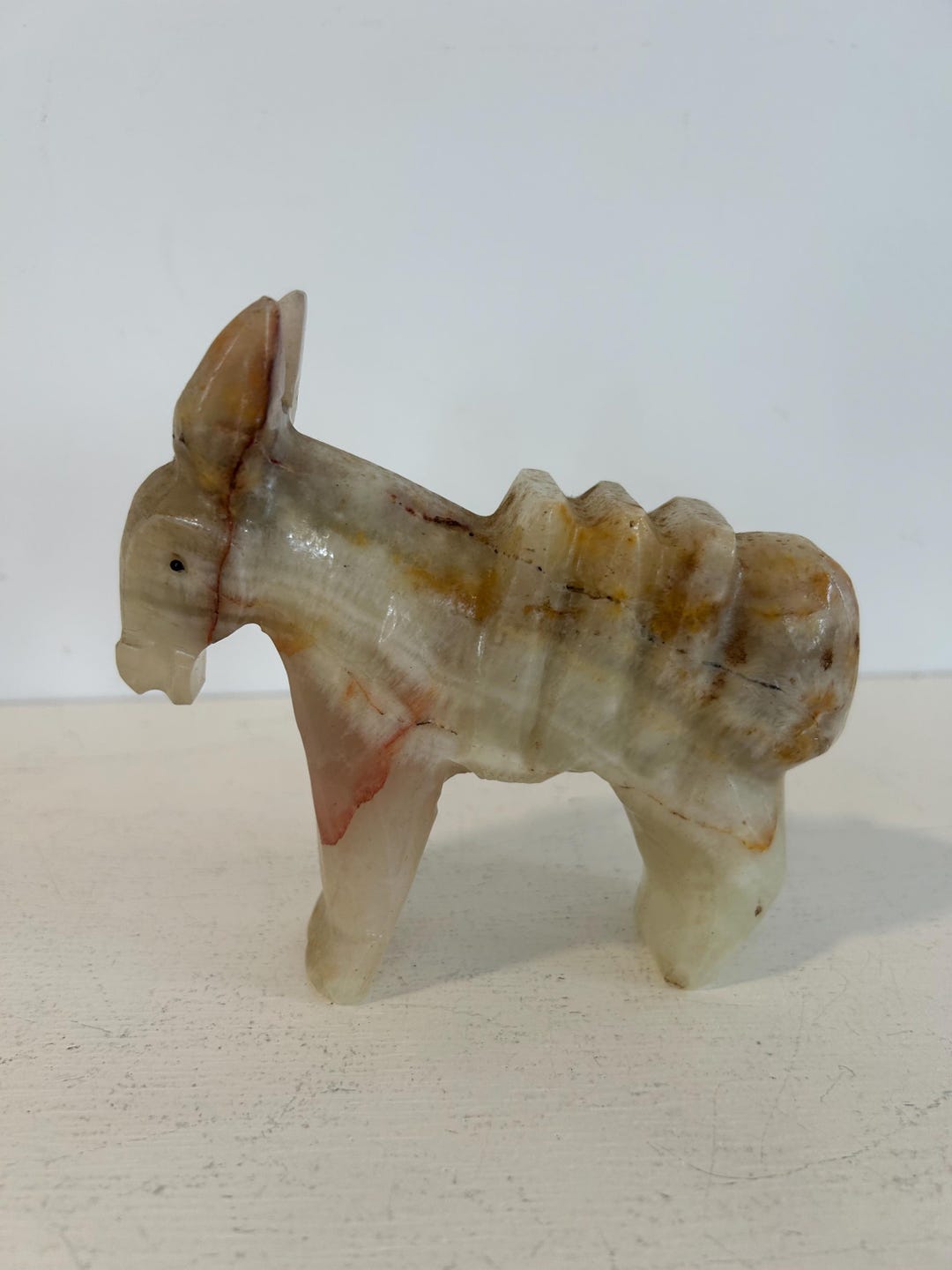 Beautiful Vintage Onyx Stone Donkey | Mule | Burro | Handmade and Hand ...