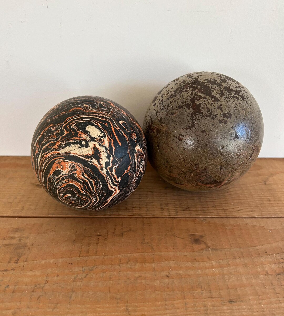 Two Vintage Mid Century Duckpin Bowling Balls | Brunswick Mineralite - Etsy