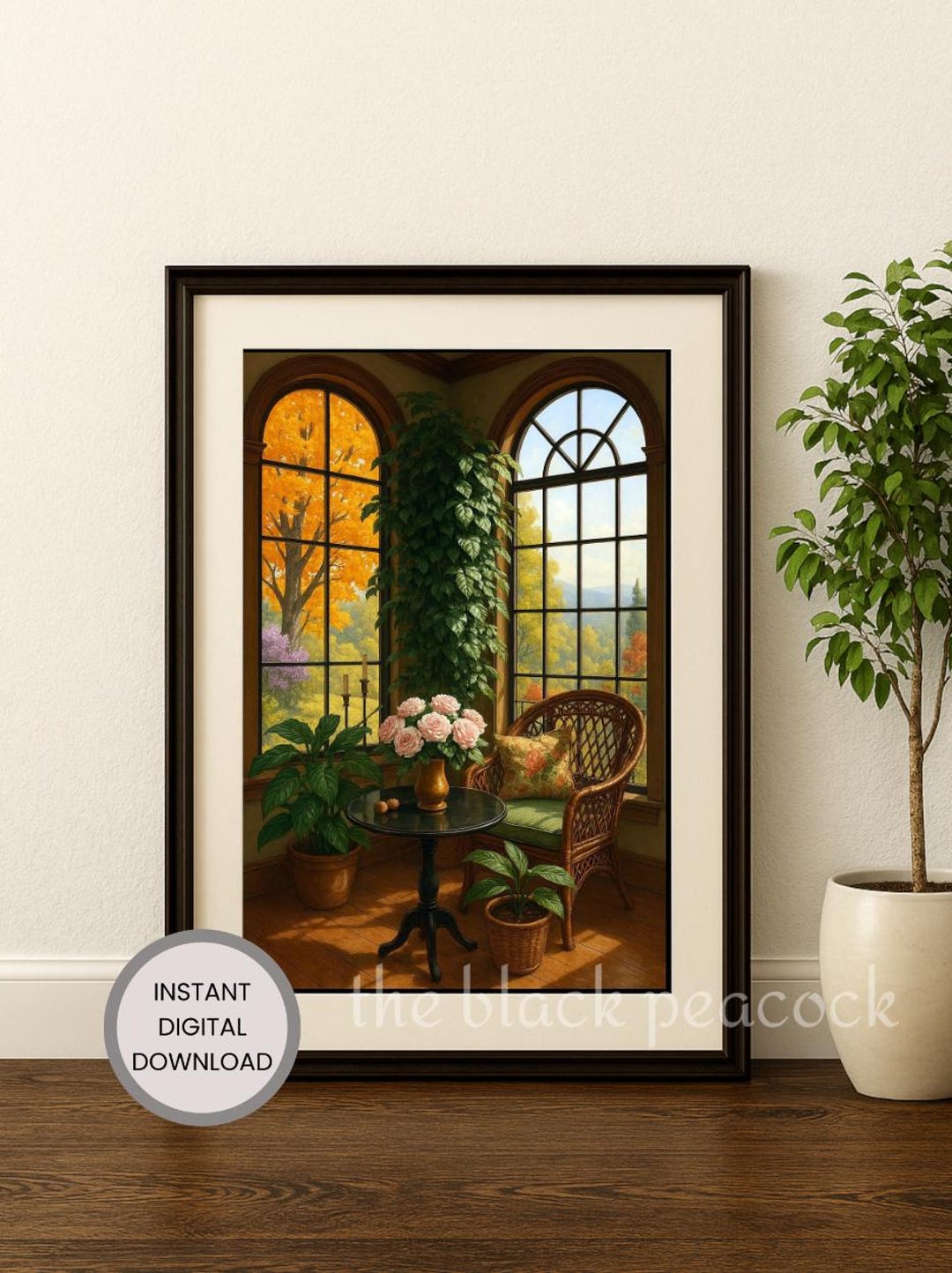 Cozy Corner Art Print – Floral Poster & Botanical Wall Art – Autumn ...