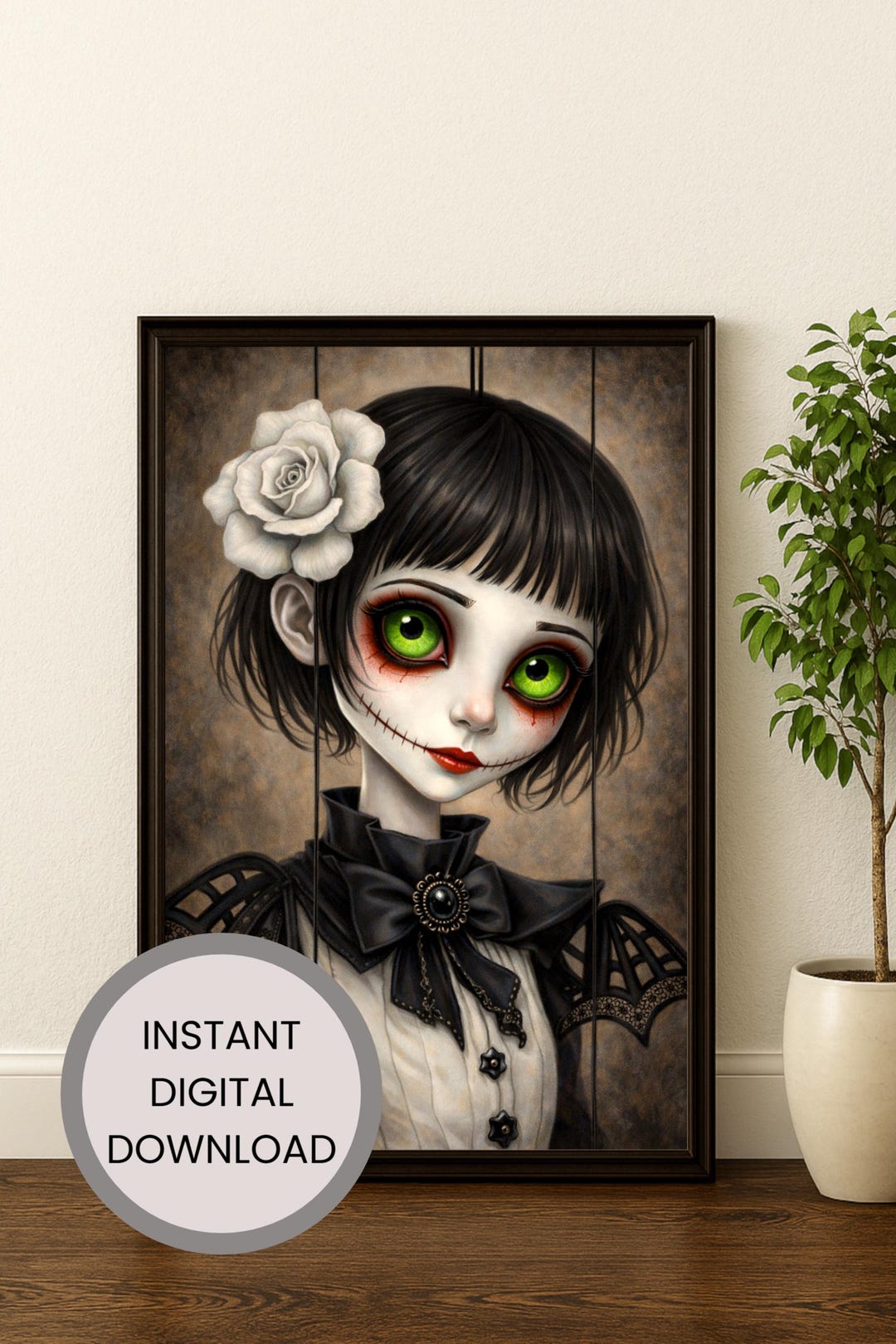 Marionette Girl – Dark Gothic Art Illustration | Doll-like Portrait ...