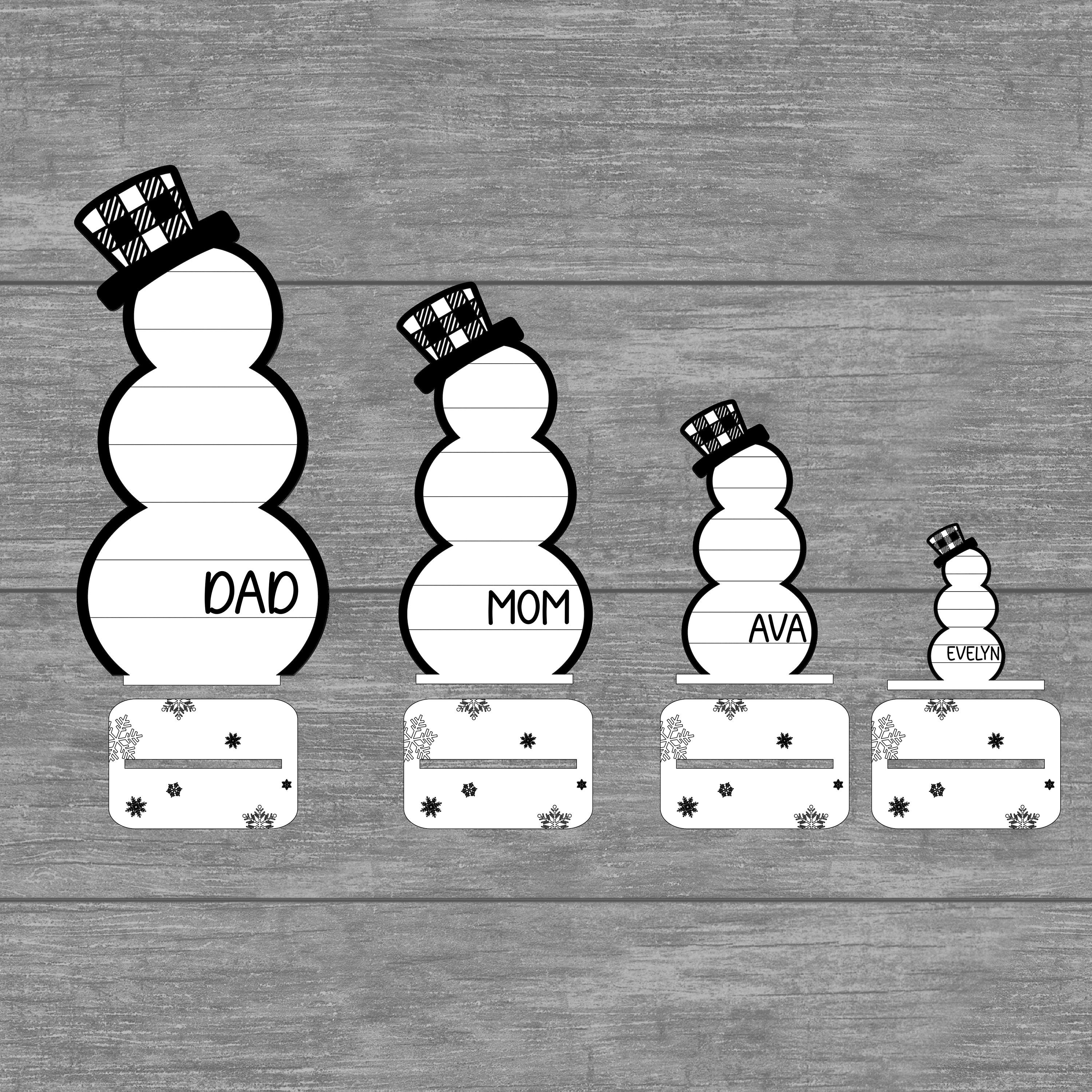 SVG Snowmen Shiplap Snowmen Buffalo Plaid Snowman SVG File Digital File ...