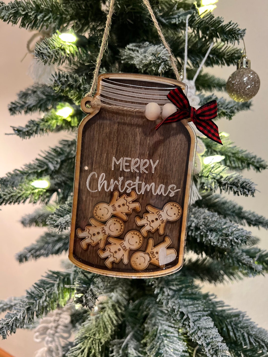 Gingerbread Ornament Mason Jar | Gingerbread Family Ornament SVG ...
