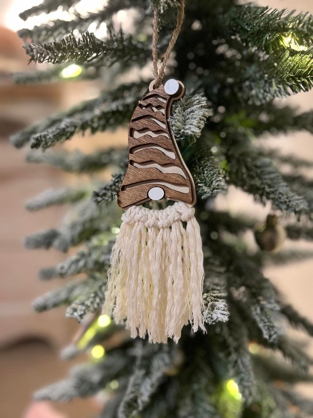 Gnome Ornament Macramé Beard | Gnome Ornament SVG | Christmas Gnome ...
