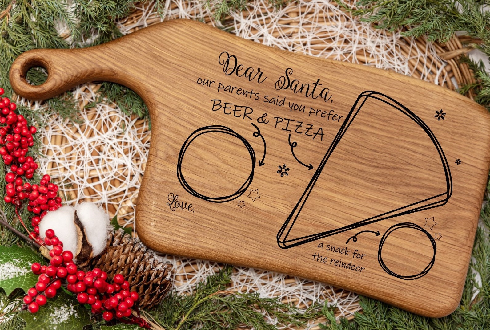 Dear Santa Beer SVG | Pizza Beer Santa Tray SVG | Merry Christmas SVG ...