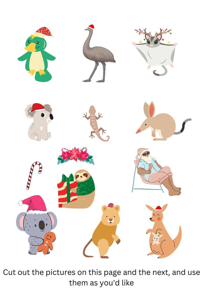 Printable Australian Christmas Activity Set Children's - Etsy