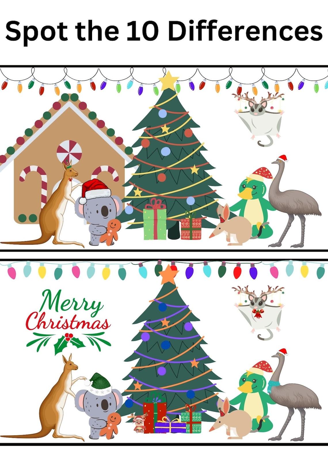 Printable Australian Christmas Activity Set Children's - Etsy
