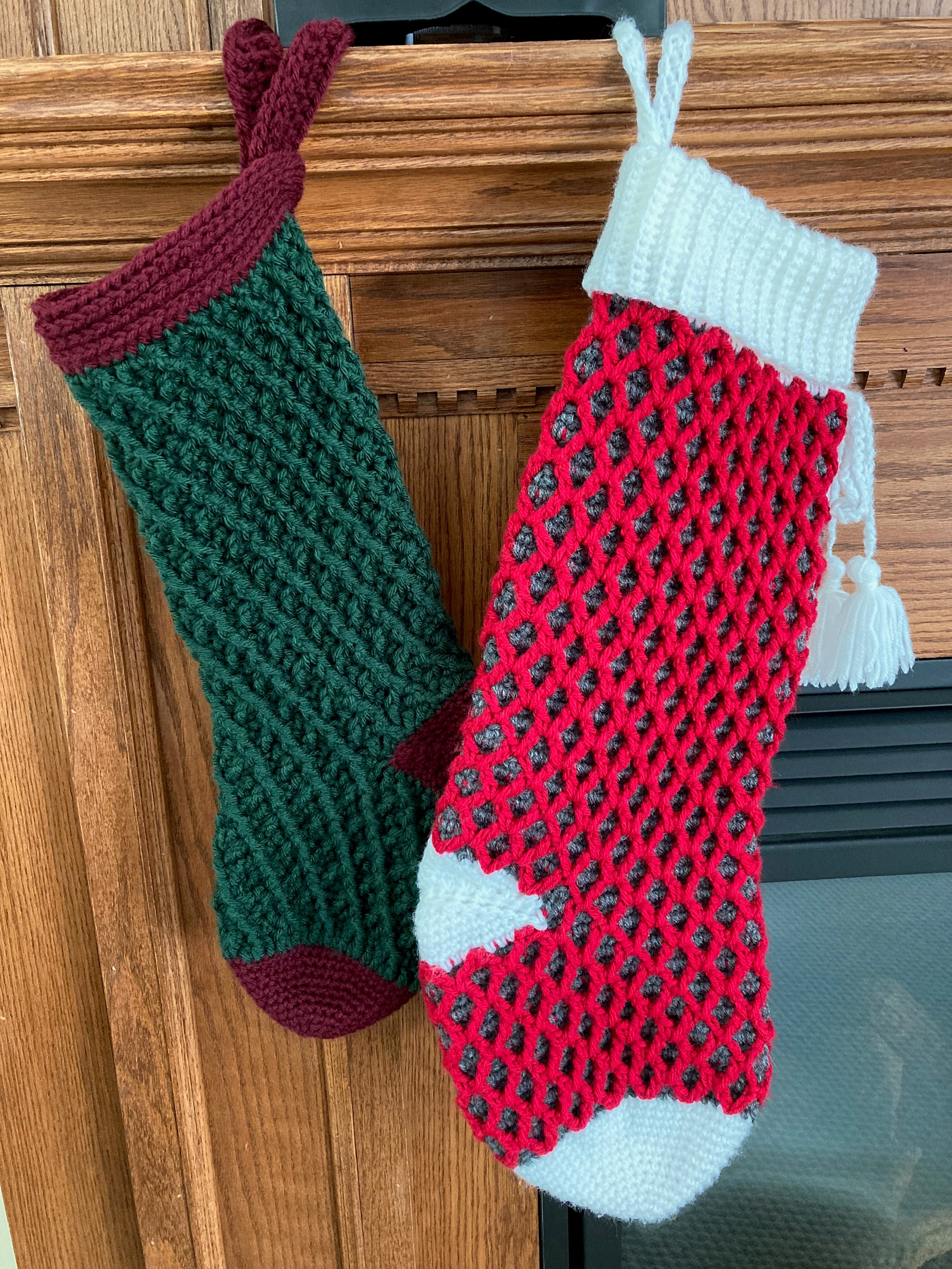 Diamond Overlay Stocking Crochet Pattern - Etsy