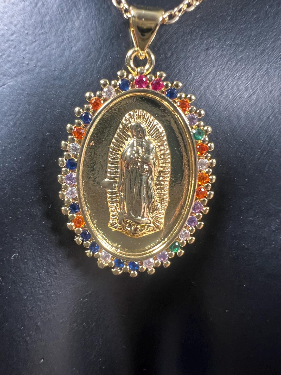 Virgin Mary Pendant Necklace - Etsy