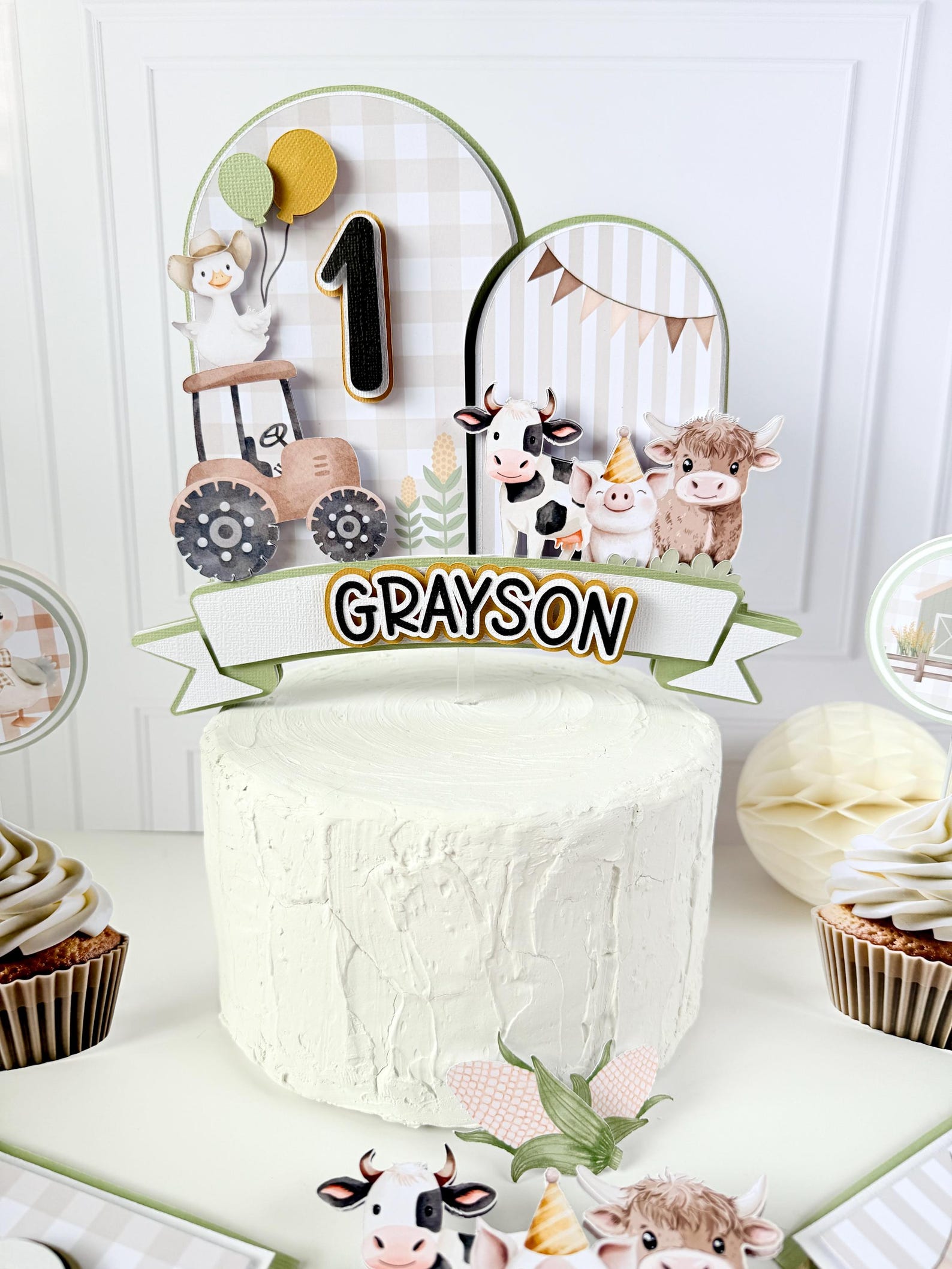 Farm Smash Cake Topper | Barnyard Birthday Party Decorations ...