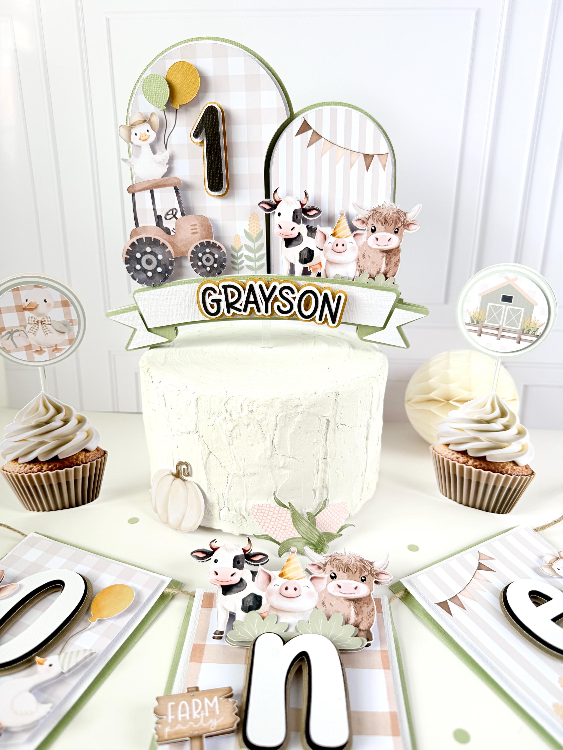 Farm Smash Cake Topper | Barnyard Birthday Party Decorations ...