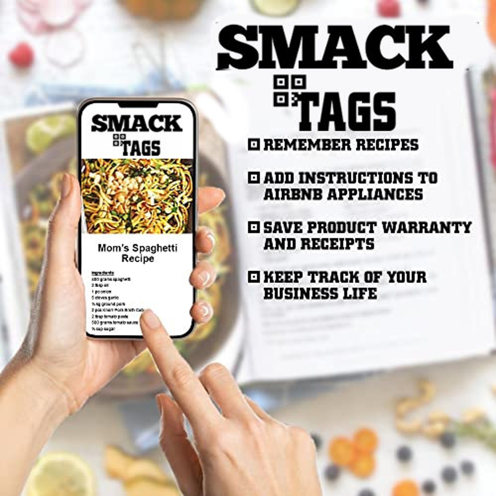 Smack Tags QR Code Stickers - 80 Unique Smart QR Code Labels - Easy to ...