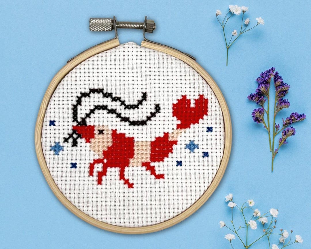 Shrimp Cross Stitch Pattern PDF • Funny Sea Animal Embroidery Design ...