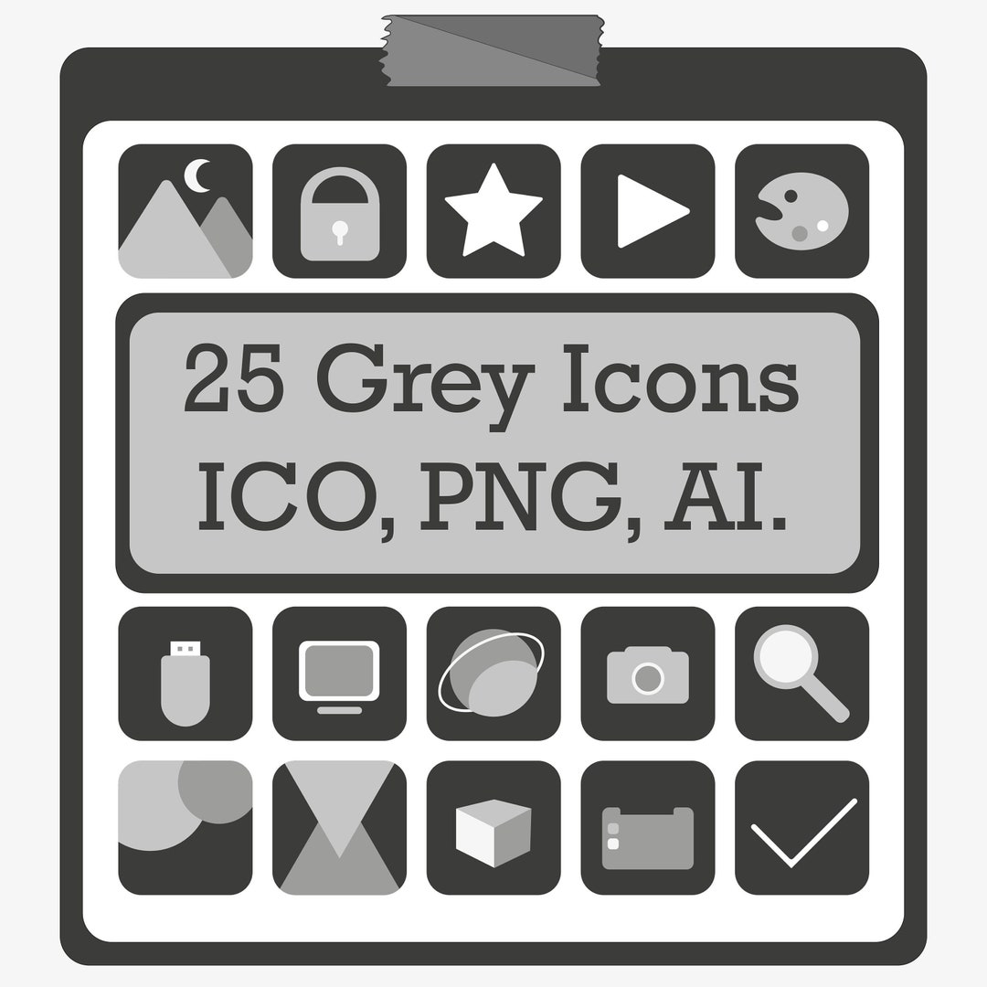 25 Grey Folder Icons - Dedicated for WINDOWS! - Etsy