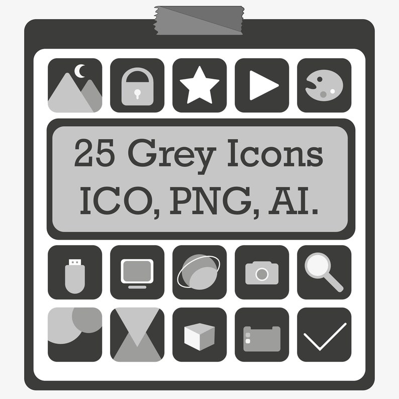 25 Grey Folder Icons - Dedicated for WINDOWS! - Etsy