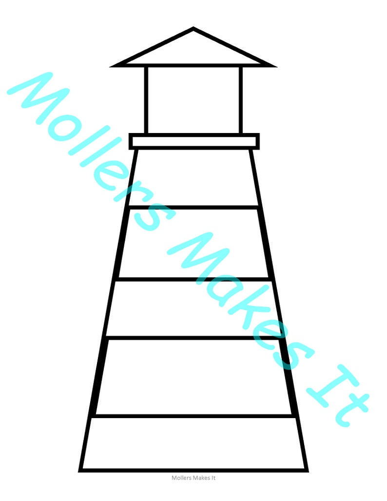 Lighthouse Craft Template for Kids, Pattern for Preschool, Kindergarten ...