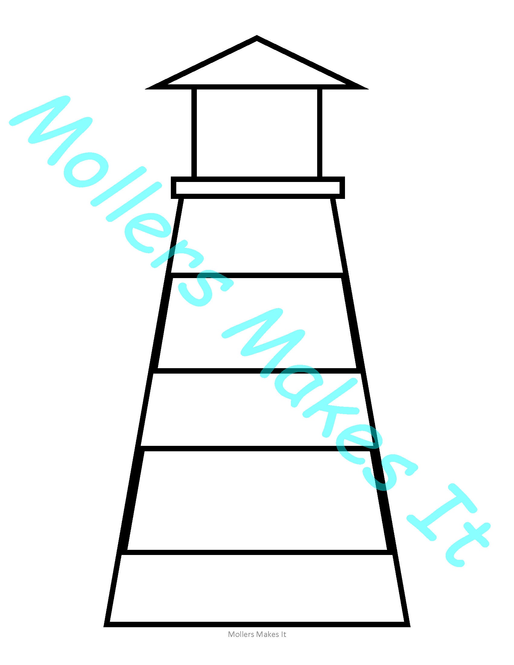 Lighthouse Craft Template for Kids, Pattern for Preschool, Kindergarten ...