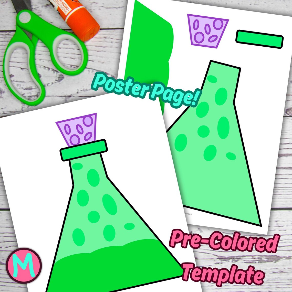 Green Potion Craft Template for Kids, Fun Halloween Craft, Simple Cut ...