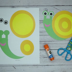 Snail Craft Template for Kids, Build a Snail Craft Template, Preschool ...
