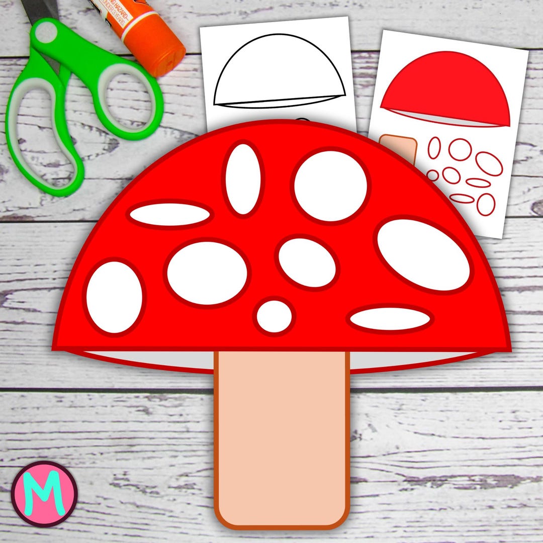 Mushroom Craft Template, Cut and Glue Paper Craft for Kids - Etsy