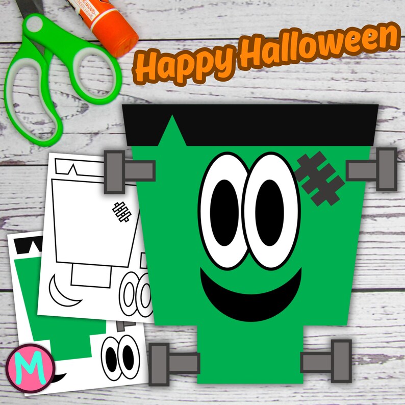 Frankenstein’s Monster Craft Template for Kids, Preschool, Kindergarten ...
