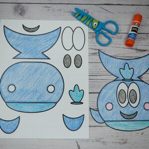 Whale Craft Template: Cut and Glue Paper Craft (PDF) - Etsy