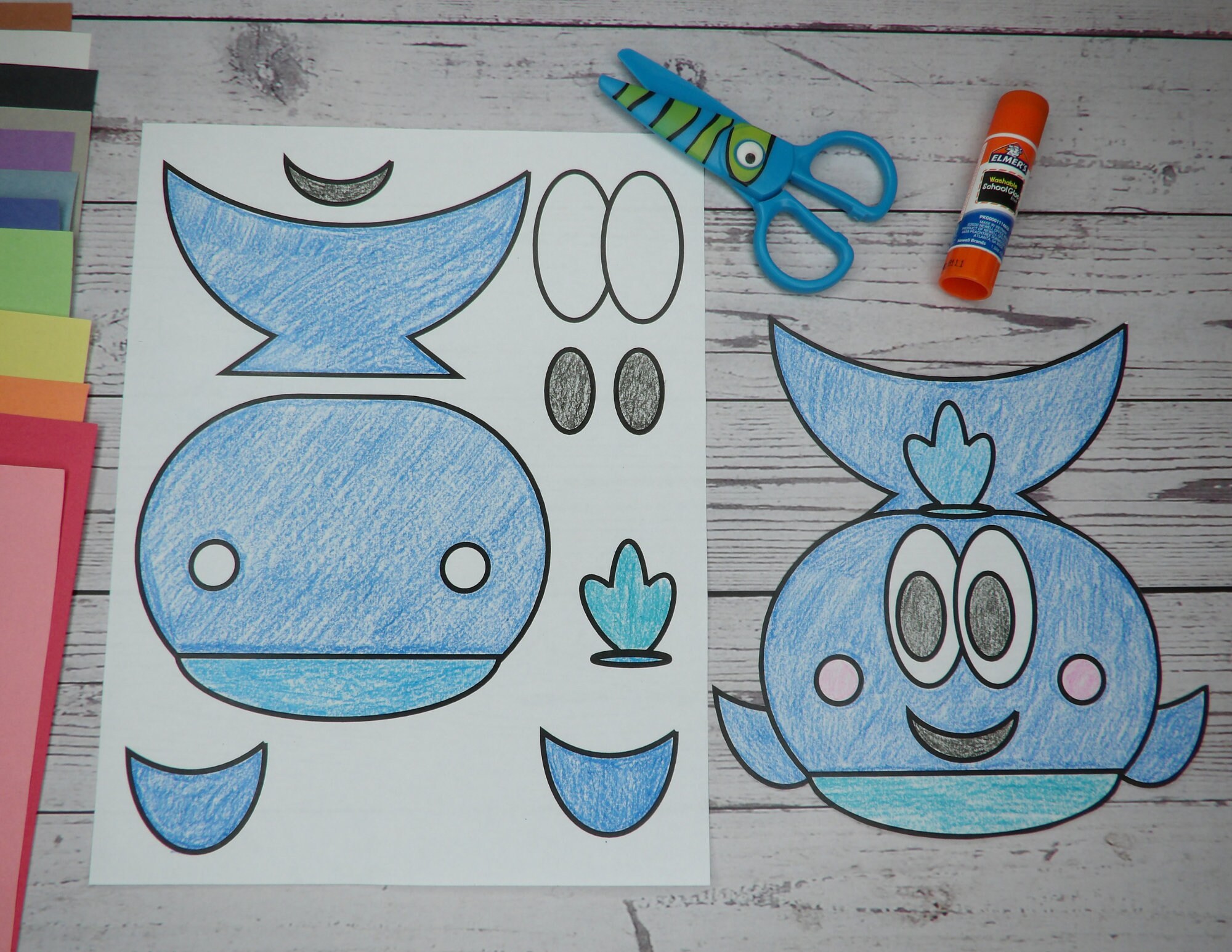 Whale Craft Template for Kids in Pattern for Preschool, Kindergarten ...