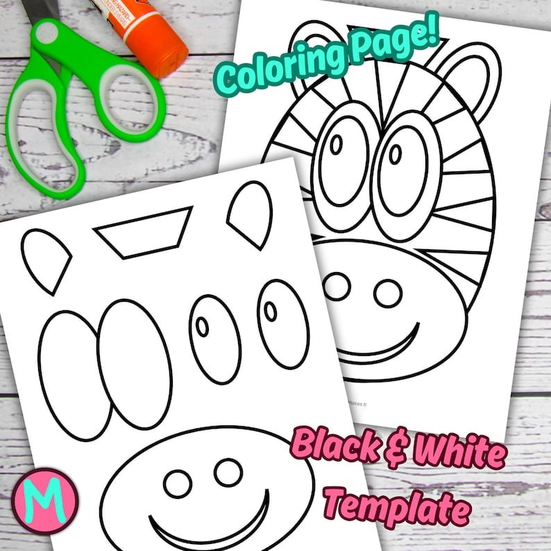 Zebra Craft Template, Build a Zebra, Preschool Activity, Simple Toddler ...