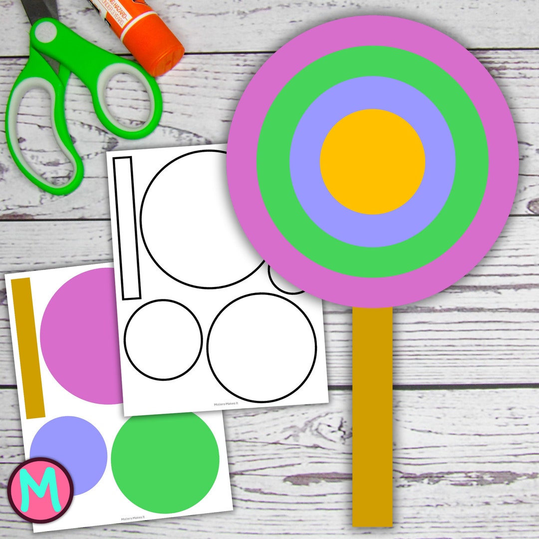 Lollipop Craft Template: Printable Candy Cut & Glue Paper Craft for ...