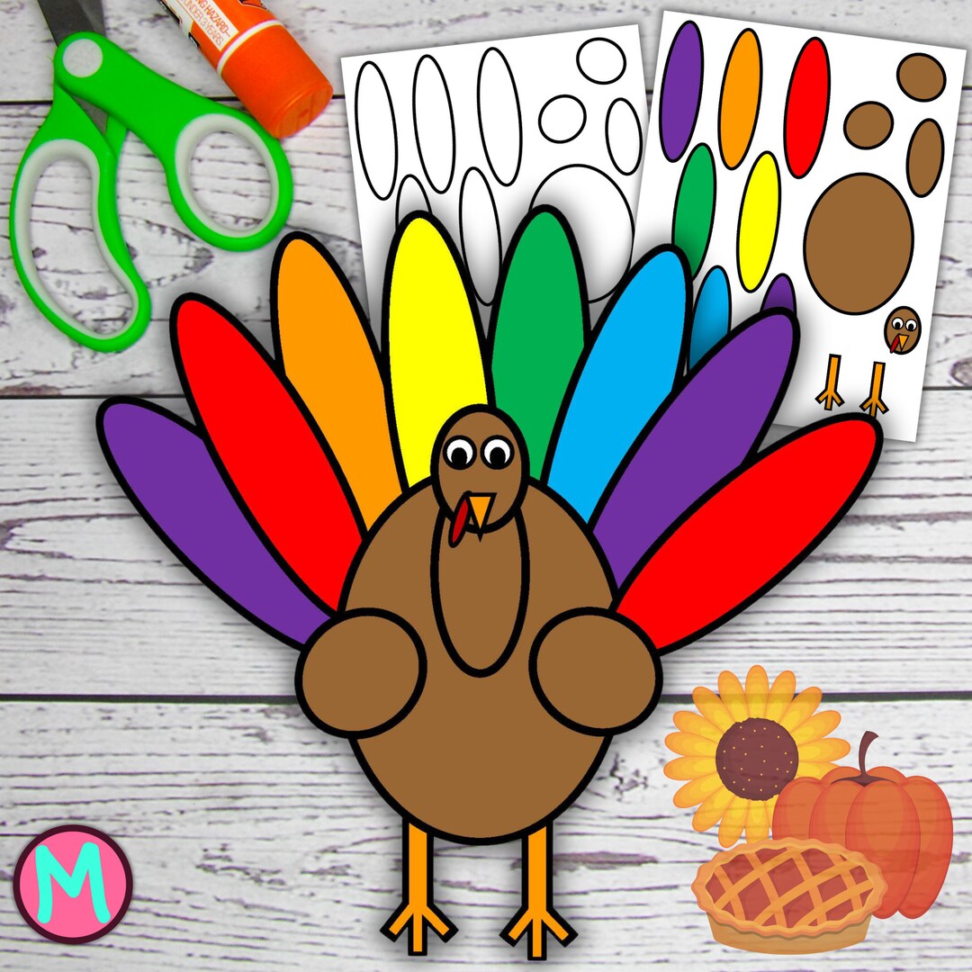 Easy Turkey Craft Template for Preschool, Simple Toddler Craft ...
