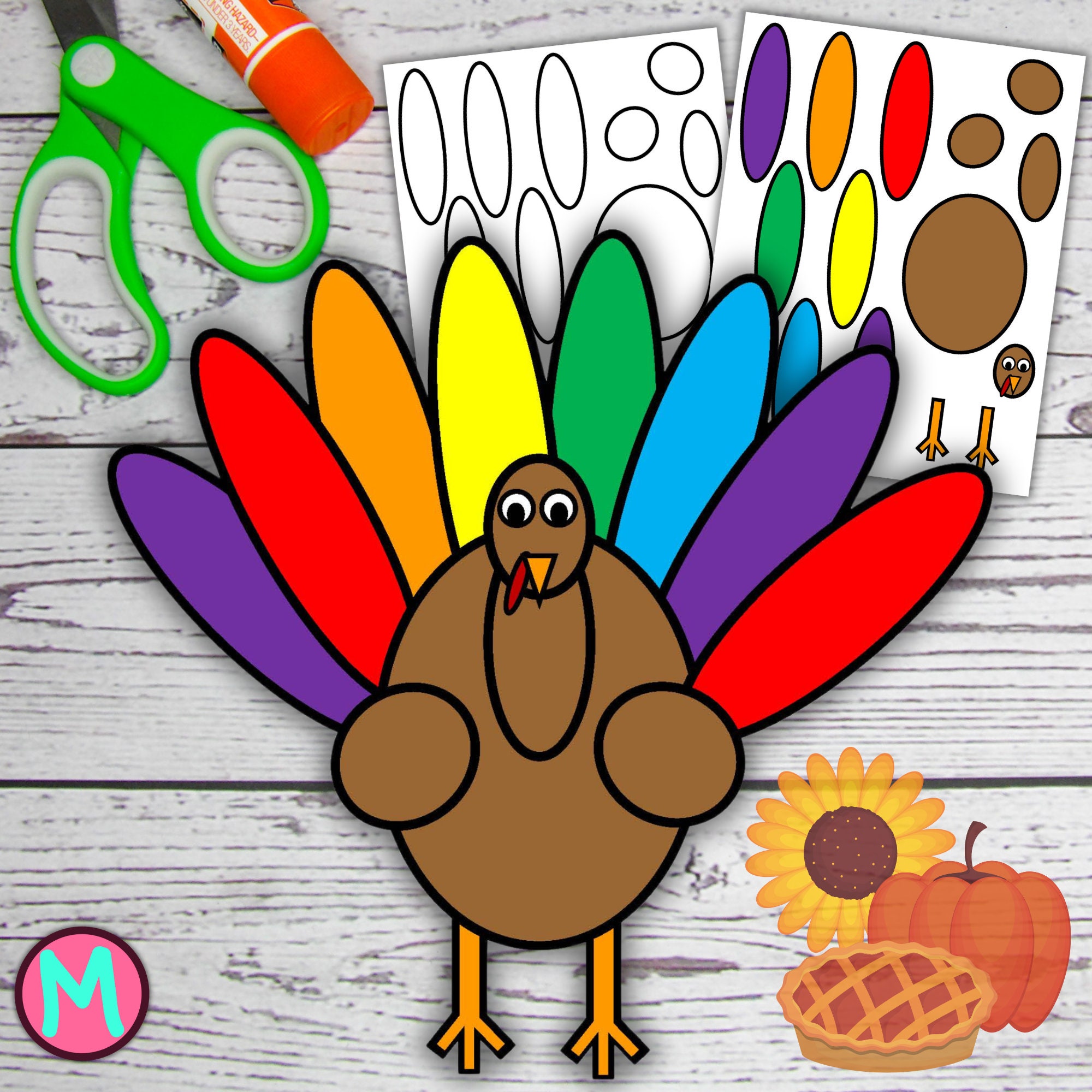Easy Turkey Craft Template for Preschool, Simple Toddler Craft ...