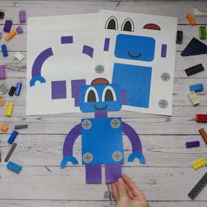 Robot Paper Craft Template: Cut and Glue Activity (PDF) - Etsy