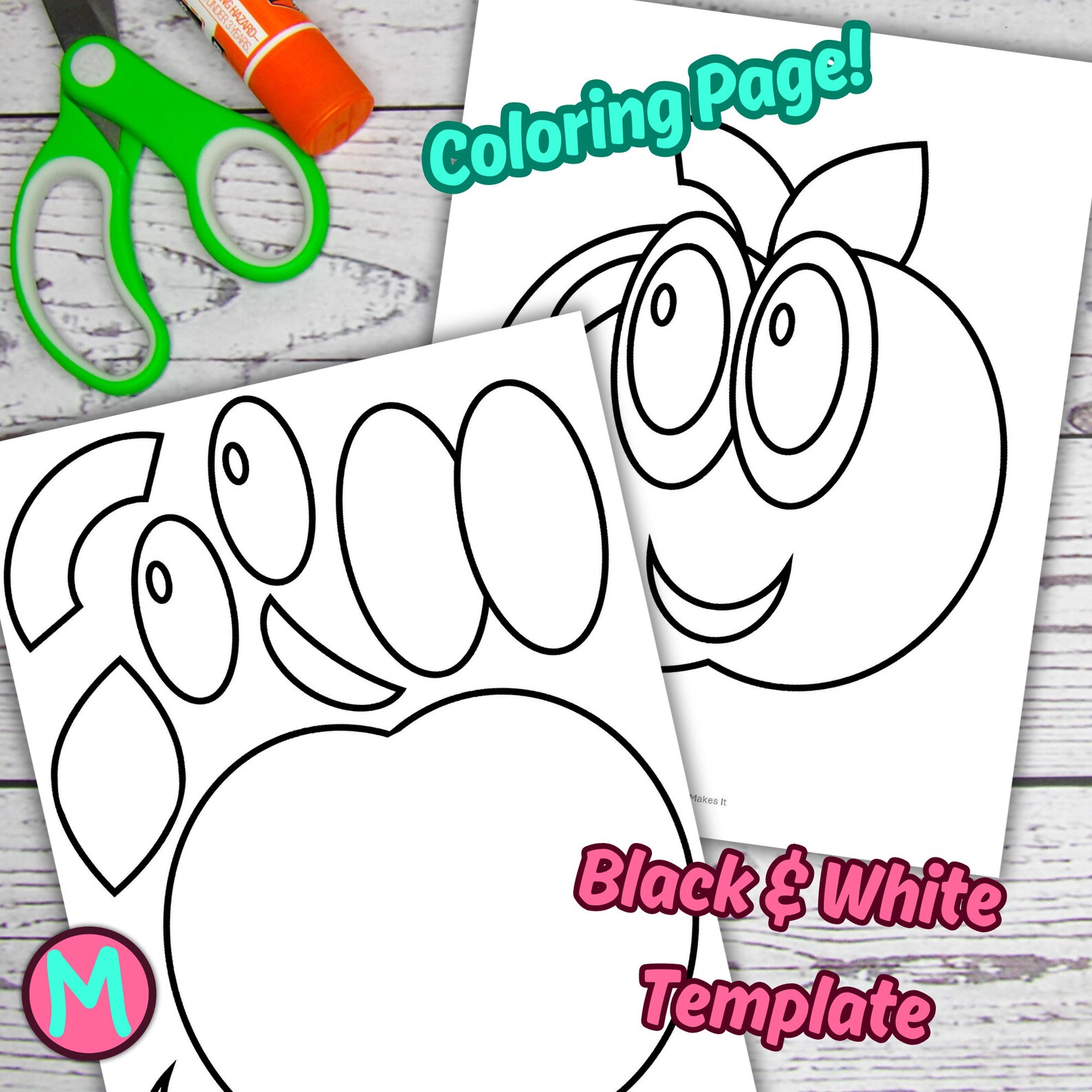 Apple Craft Template for Kids, Simple Preschool Cut and Glue Craft, Fun ...