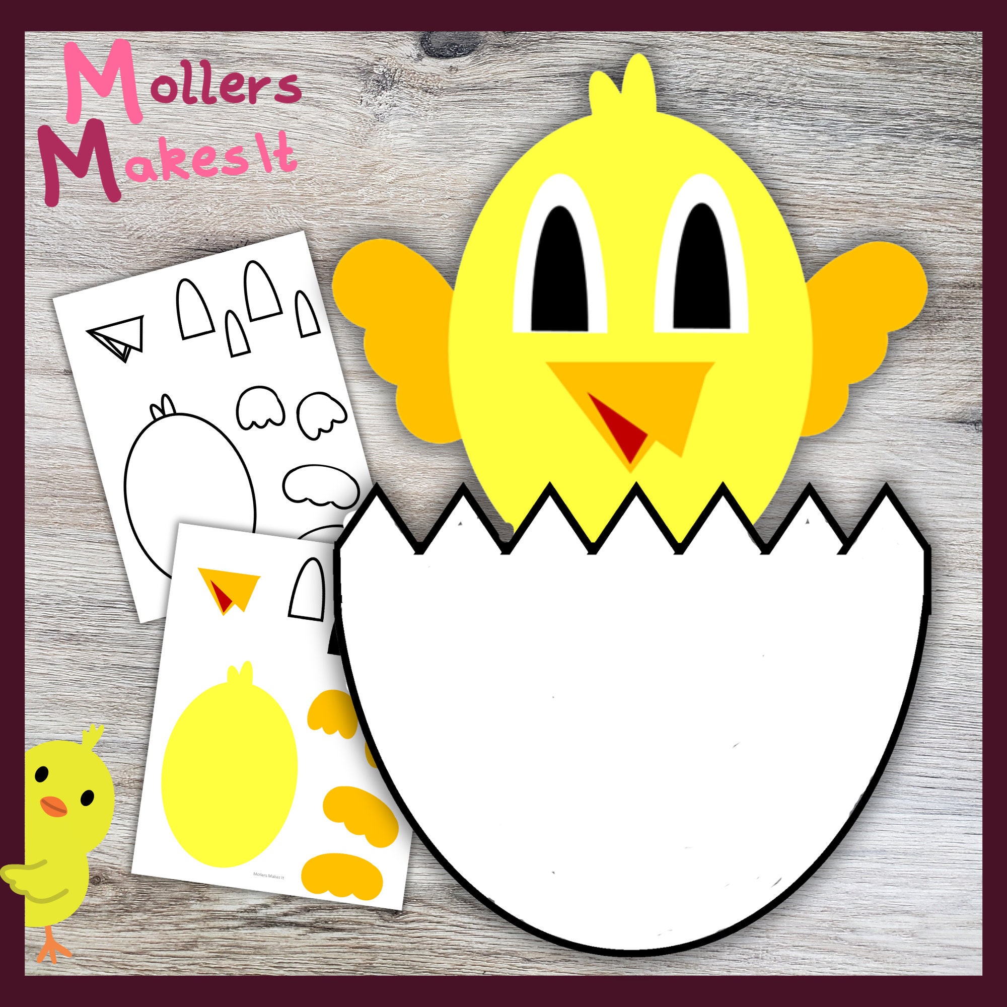 Easter Chick in an Egg Craft Template for Preschool, Kindergarten ...