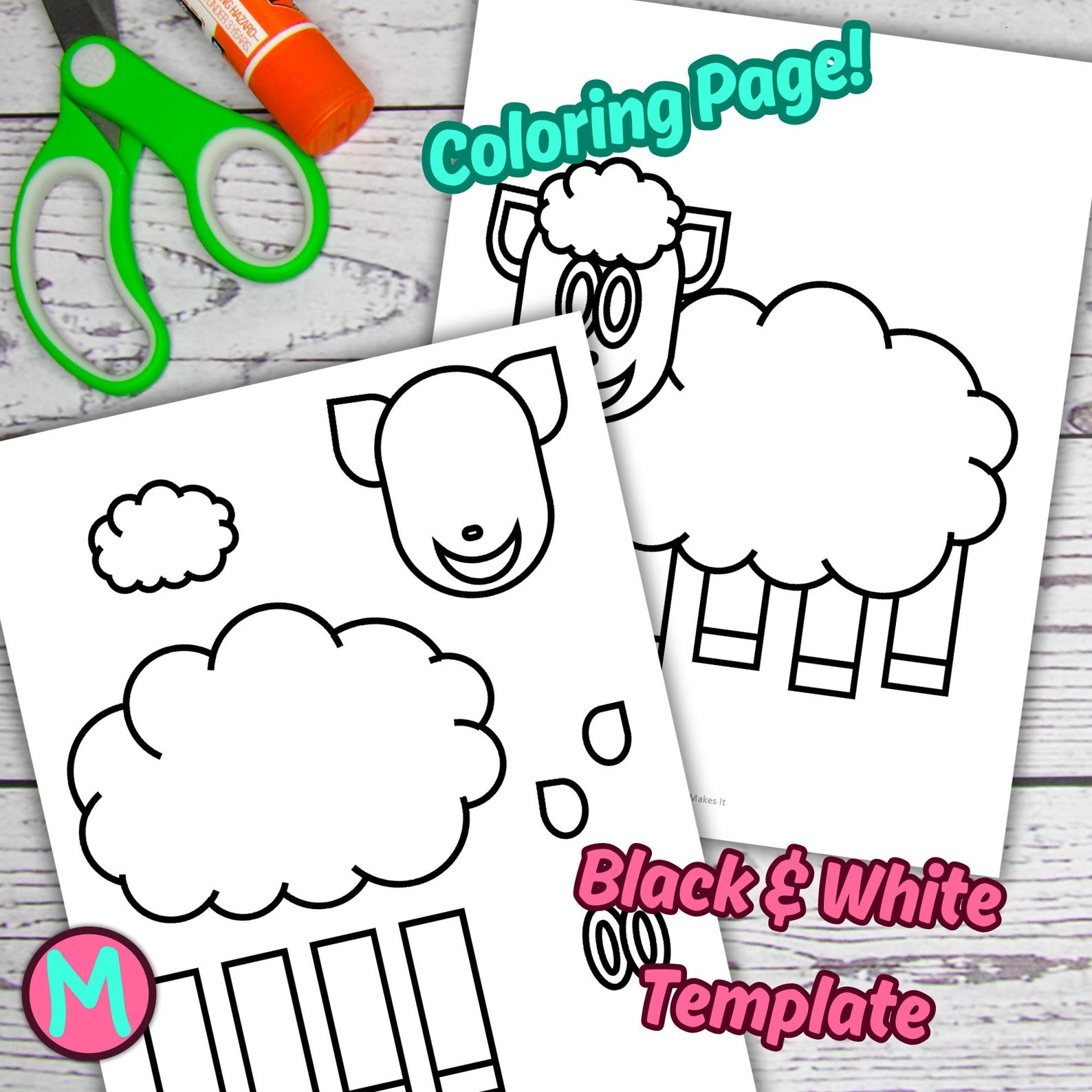Sheep Craft Template: Kids Cut and Glue Activity (PDF) - Etsy