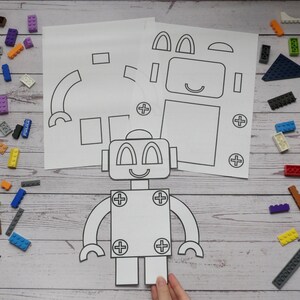 Robot Paper Craft Template: Cut and Glue Activity (PDF) - Etsy