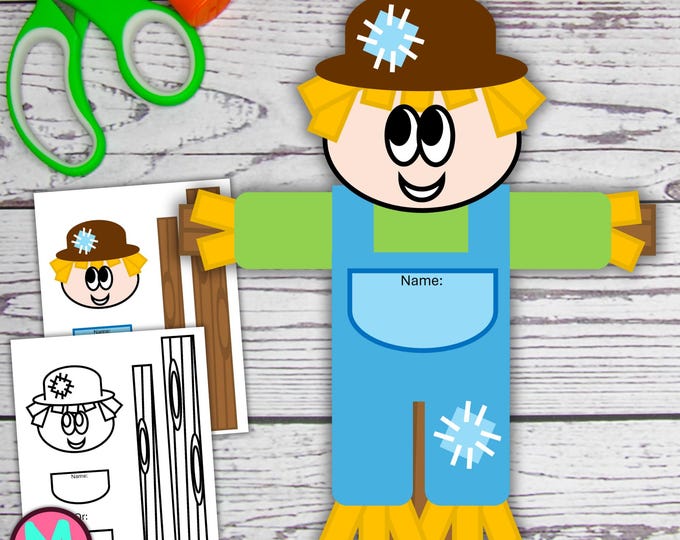 Build a Scarecrow Cut and Paste Printable - Etsy Canada