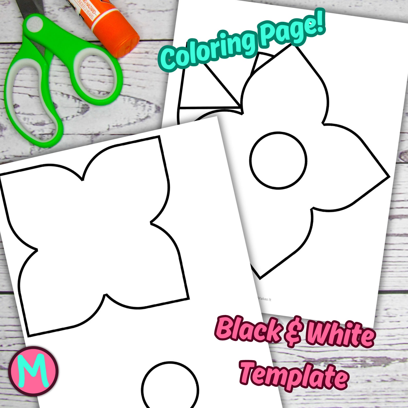 Festive Flowers Craft Template for Preschool, Simple Toddler Craft, Cut ...