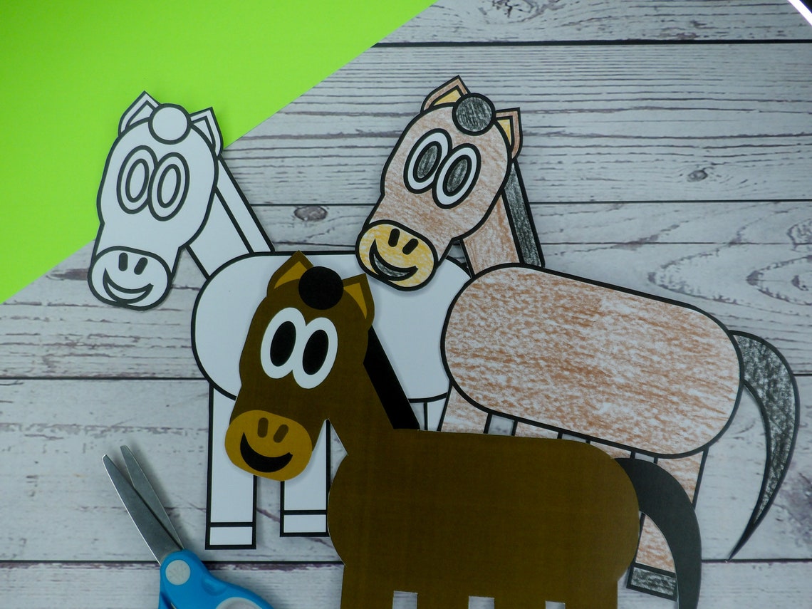 Horse Craft Template for Kids, Cut and Glue Activity, Preschool Craft ...