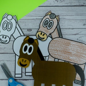 Horse Craft Template: Cut and Glue Farm Activity (PDF) - Etsy